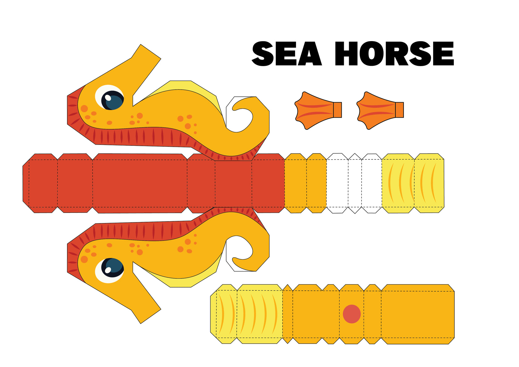 3-D Ocean Animals Cut-outs Printable – 24hourprintables.com