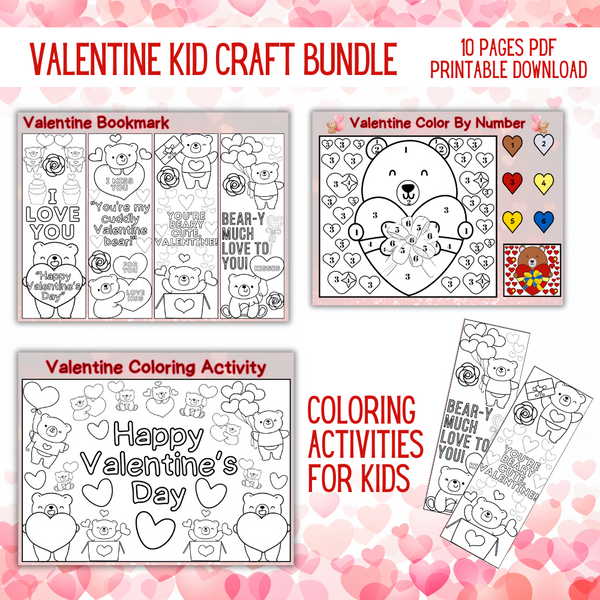 Valentine's Day Kids Crafts and Printables Bundle (Total 31 Pages ...