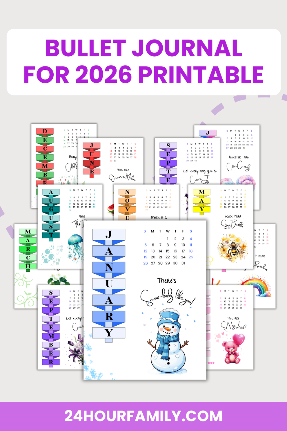 Printable Bullet Journal for 2026 – 24hourprintables.com