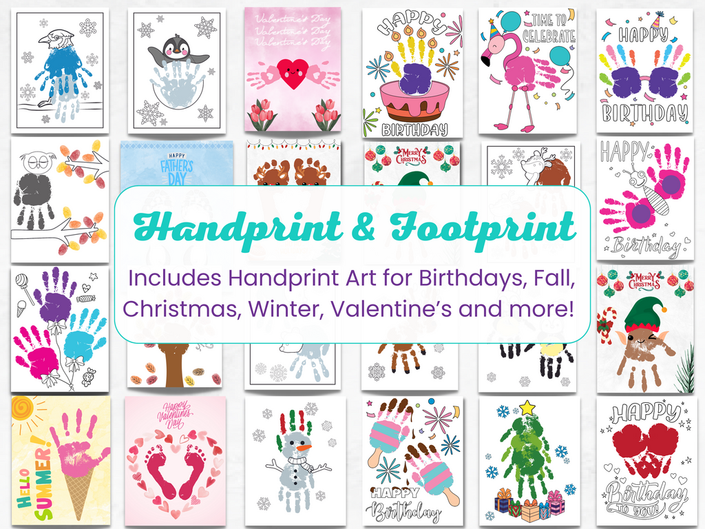 Ultimate Handprint and Footprint Art Bundle (Includes 72 Pages ...