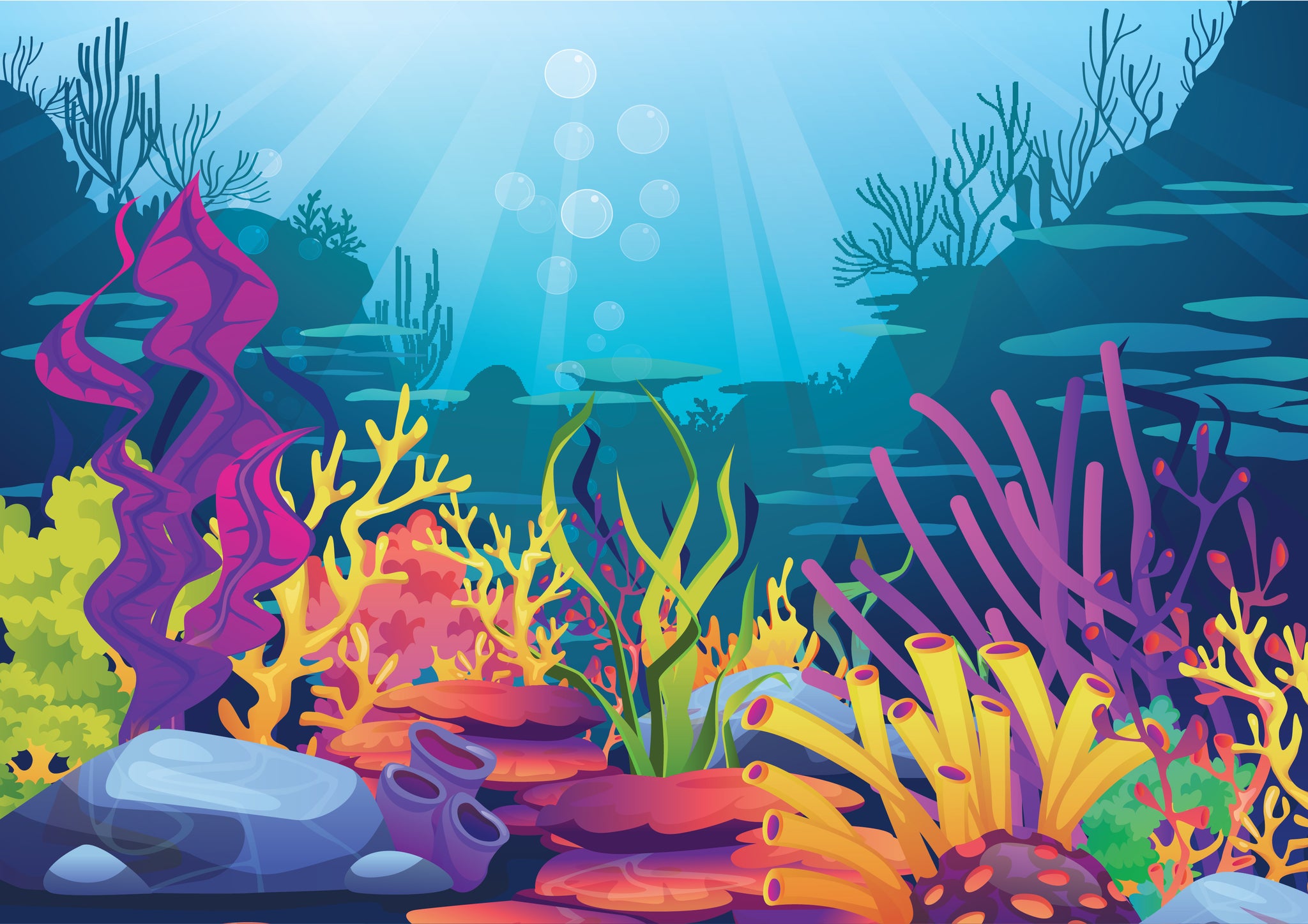 Printable Coral Reef Diorama (7 Pages) – 24hourprintables.com
