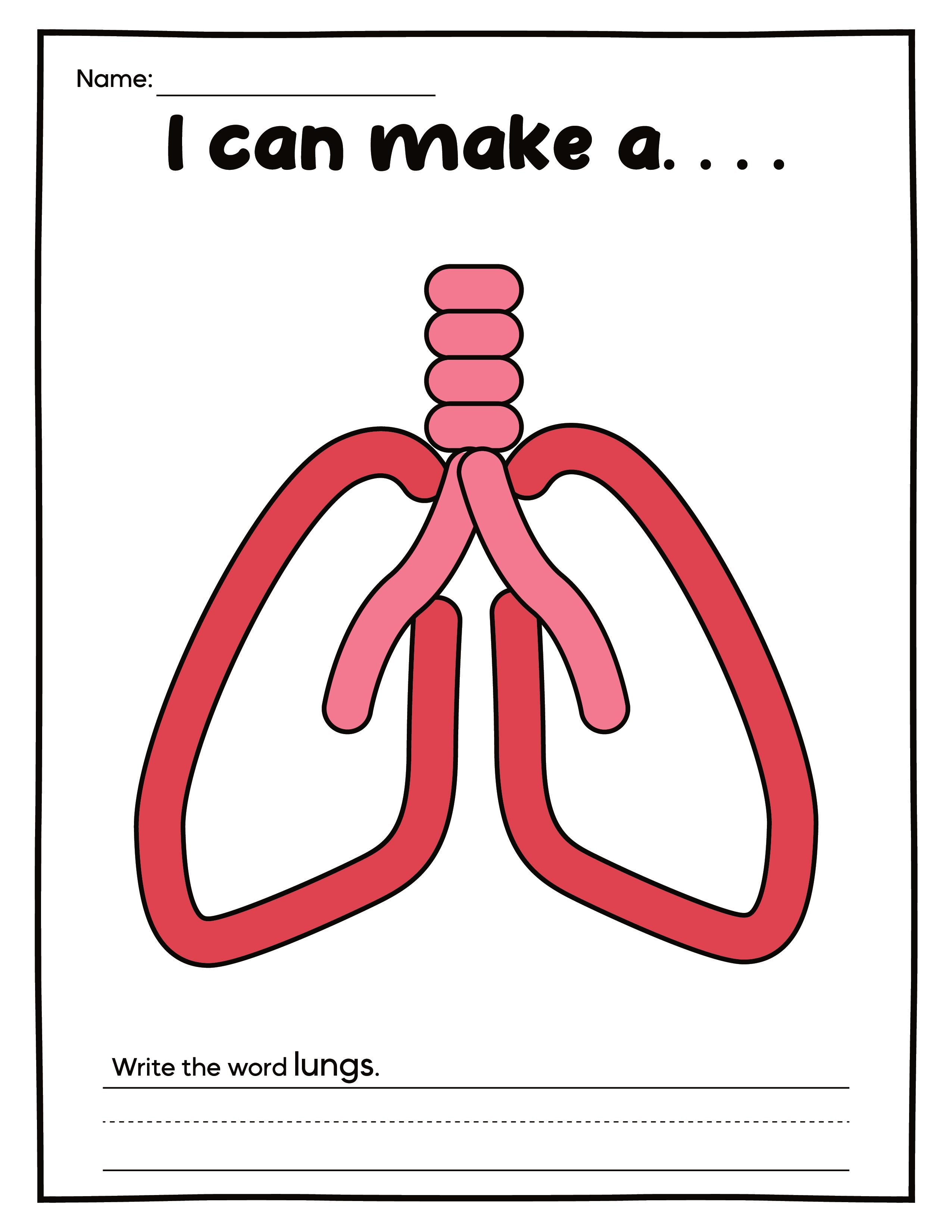 Human Organs Playdough Mats (16 Pages total) – 24hourprintables.com
