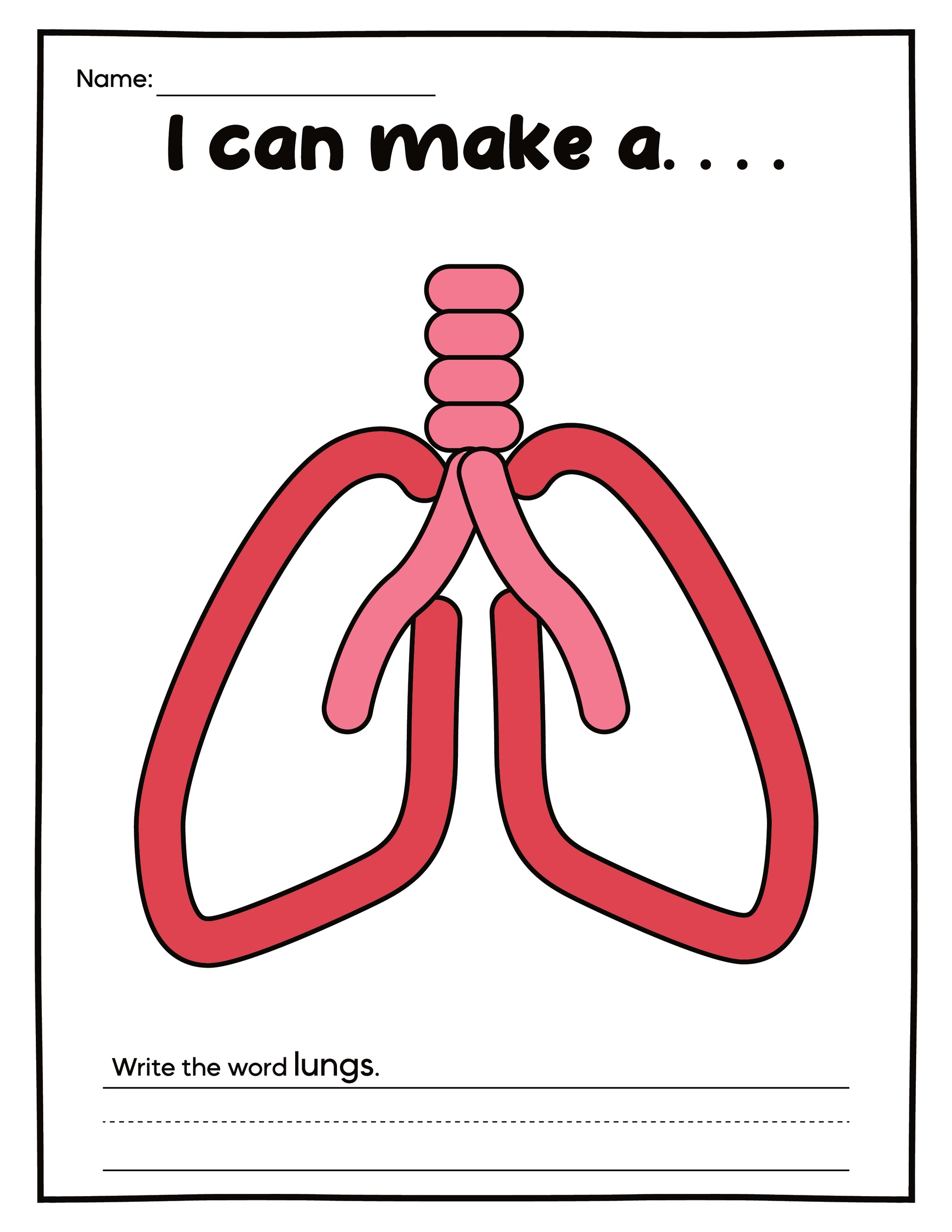 Human Organs Playdough Mats (16 Pages total) – 24hourprintables.com