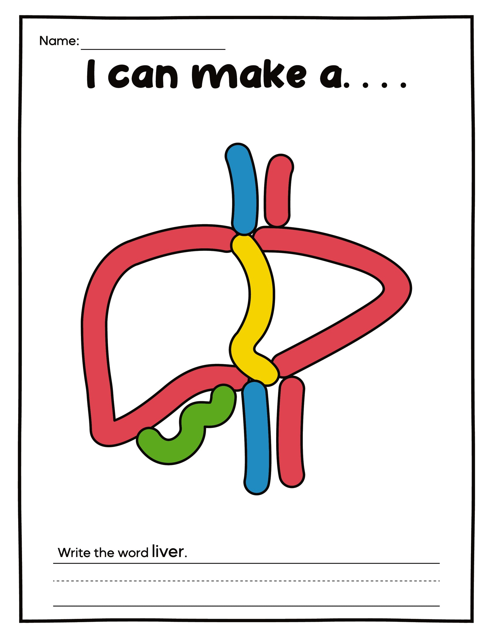 Human Organs Playdough Mats (16 Pages total) – 24hourprintables.com