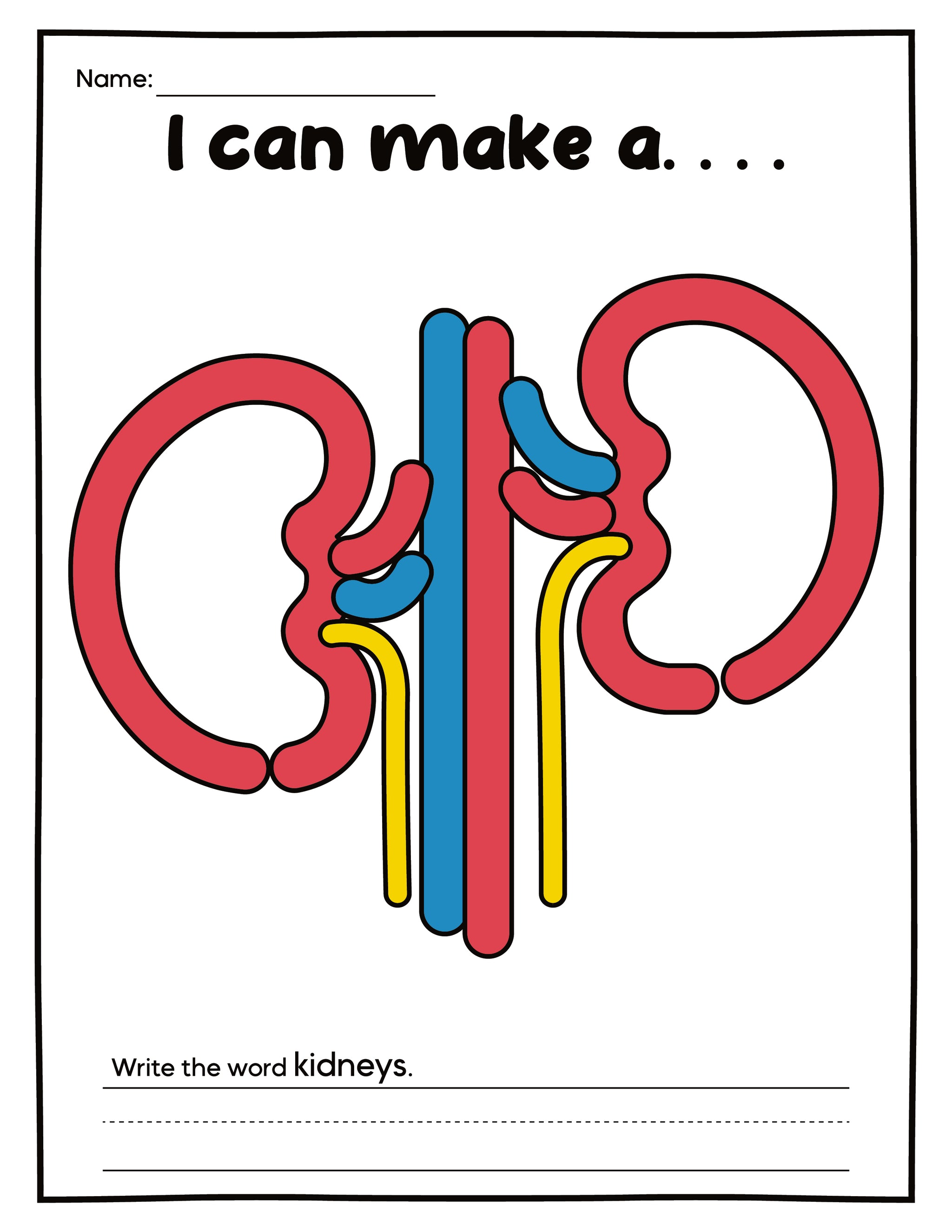 Human Organs Playdough Mats (16 Pages total) – 24hourprintables.com