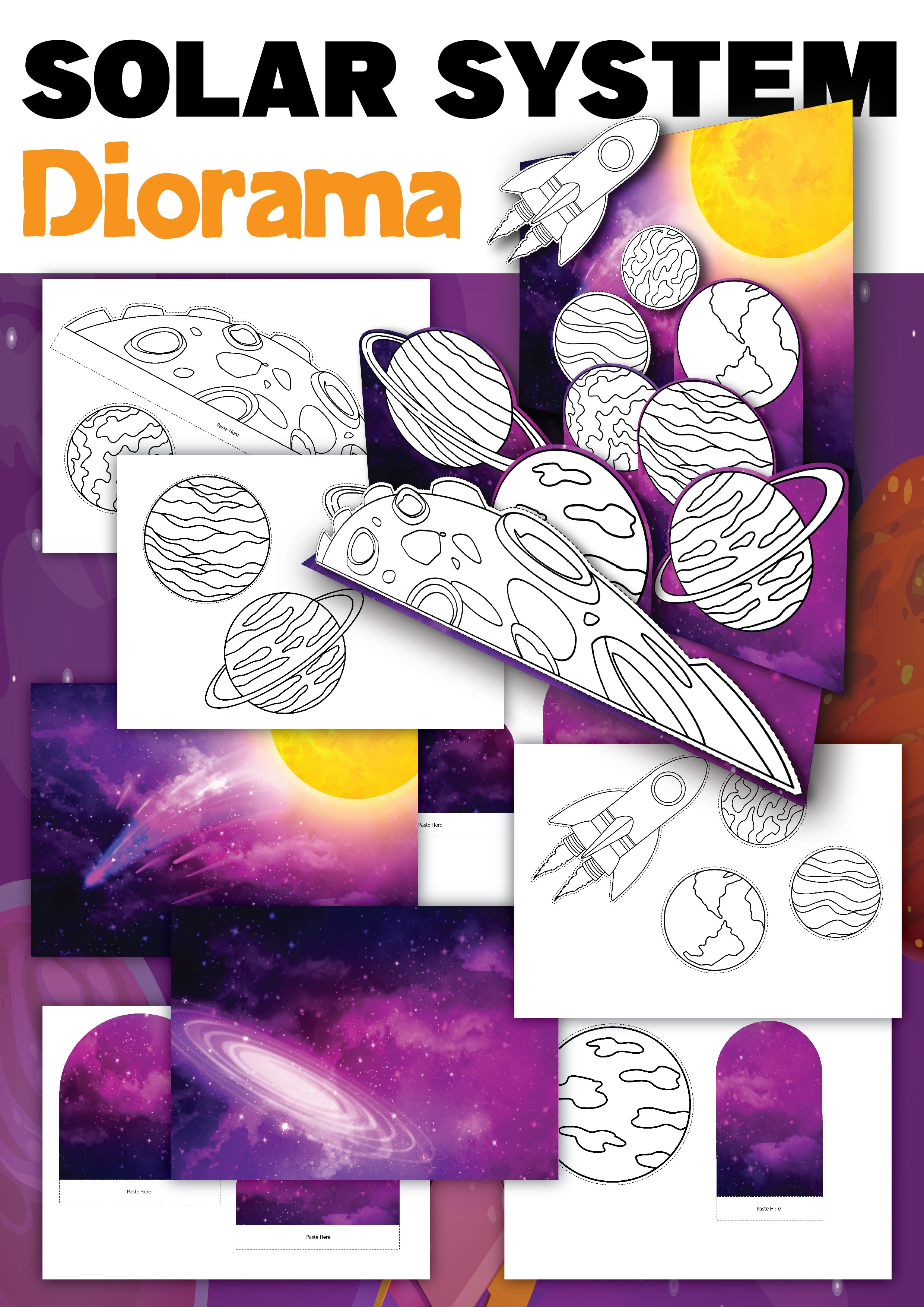 Solar System Printable Diorama (8 Pages) – 24hourprintables.com