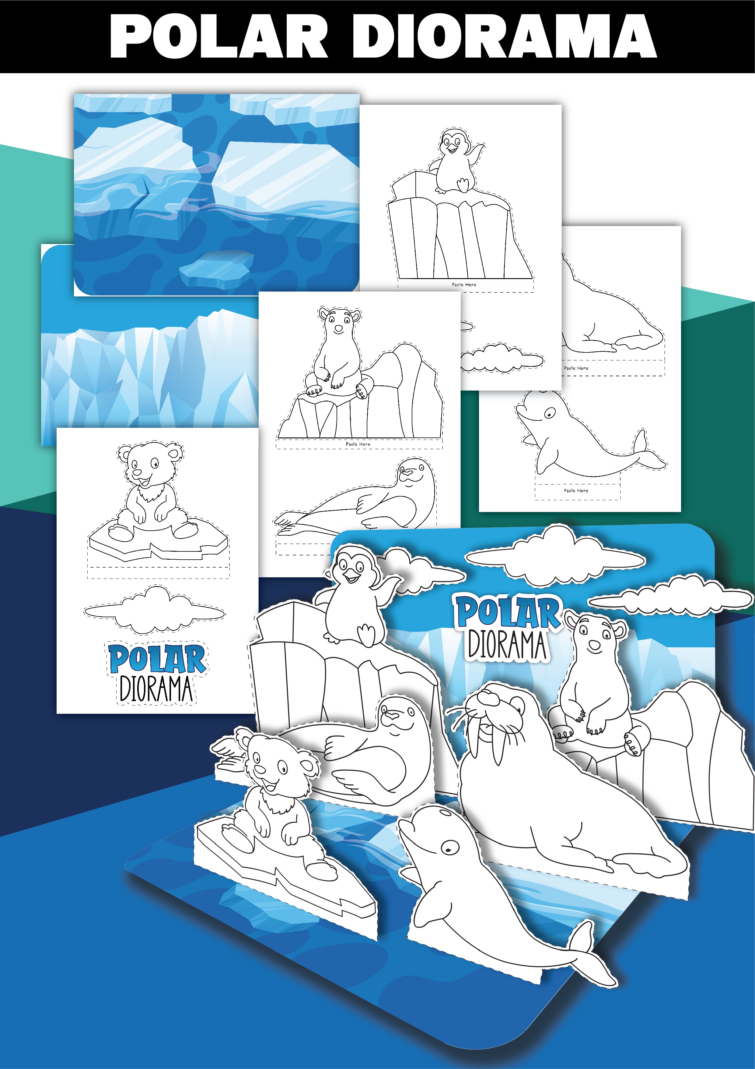 Printable Polar Diorama (6 Pages) – 24hourprintables.com