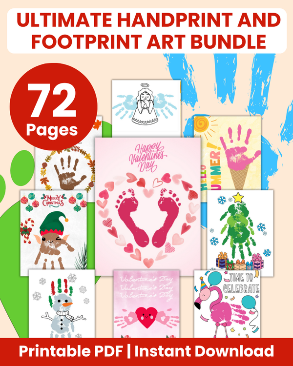 Ultimate Handprint and Footprint Art Bundle (Includes 72 Pages ...