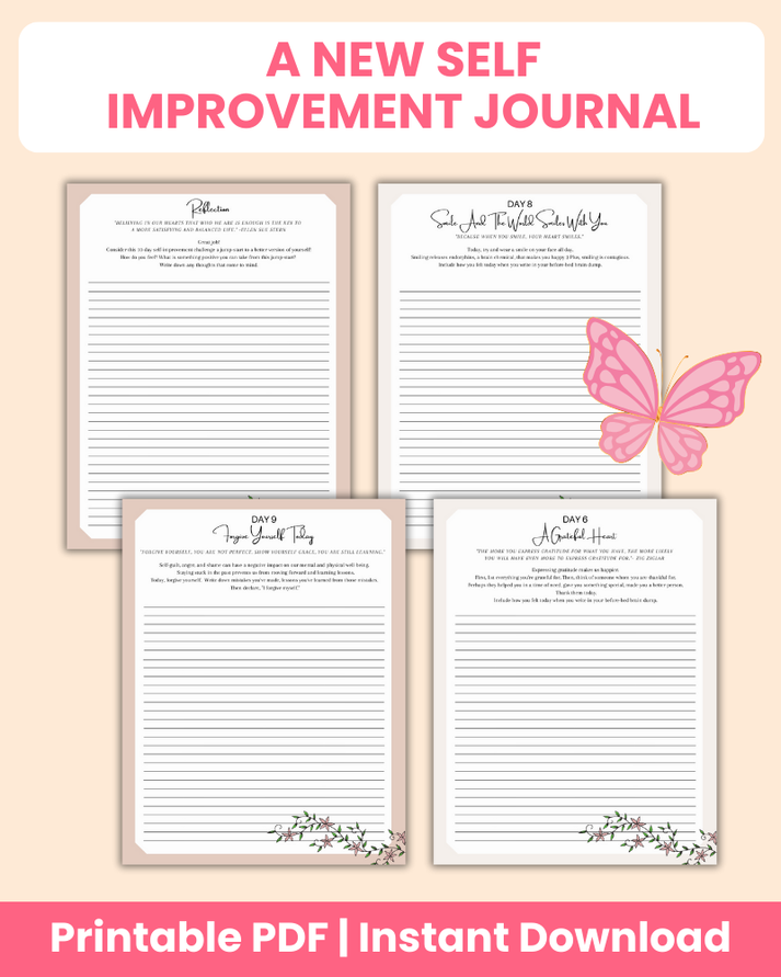 A 'New You' Self Improvement Journal (15 Pages) – 24hourprintables.com