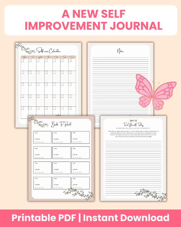 A 'New You' Self Improvement Journal (15 Pages) – 24hourprintables.com