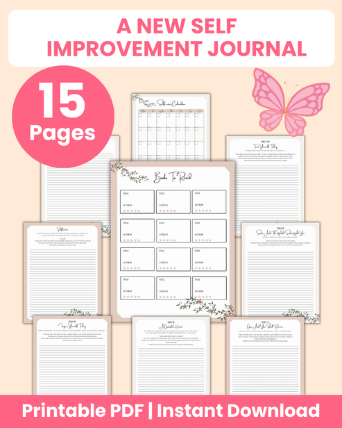 A 'New You' Self Improvement Journal (15 Pages) – 24hourprintables.com