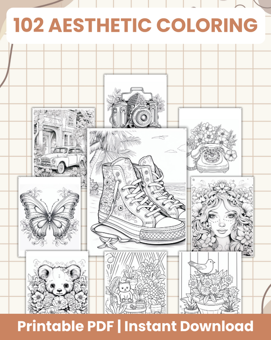 102 Aesthetic Coloring Pages – 24hourprintables.com