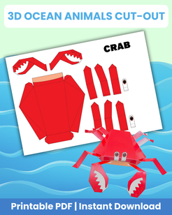 3-D Ocean Animals Cut-outs Printable – 24hourprintables.com
