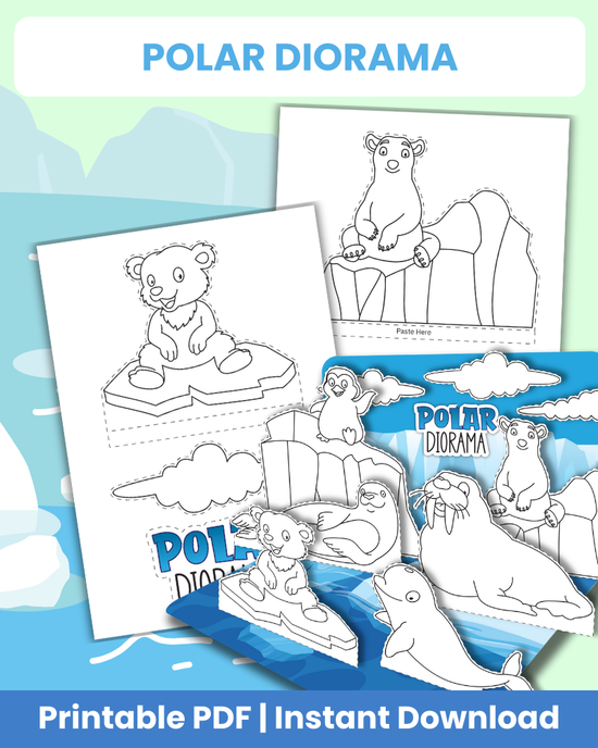 Printable Polar Diorama (6 Pages) – 24hourprintables.com