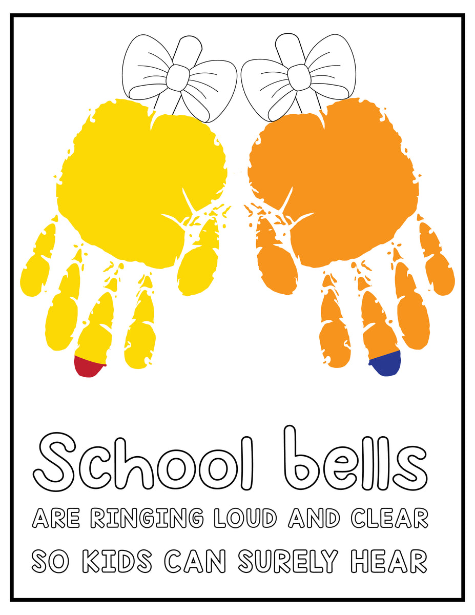 Back to School Handprint Art (10 Pages) – 24hourprintables.com