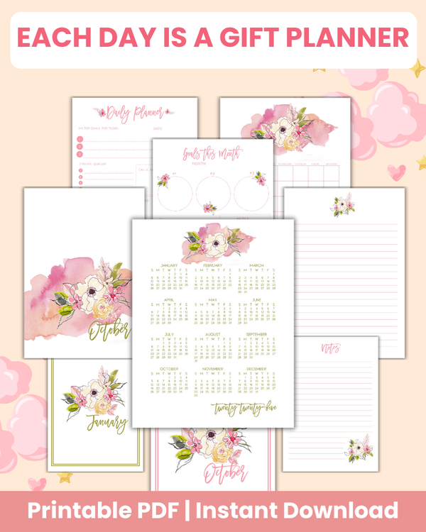 Each Day is a Gift Planner (133 Pages) – 24hourprintables.com