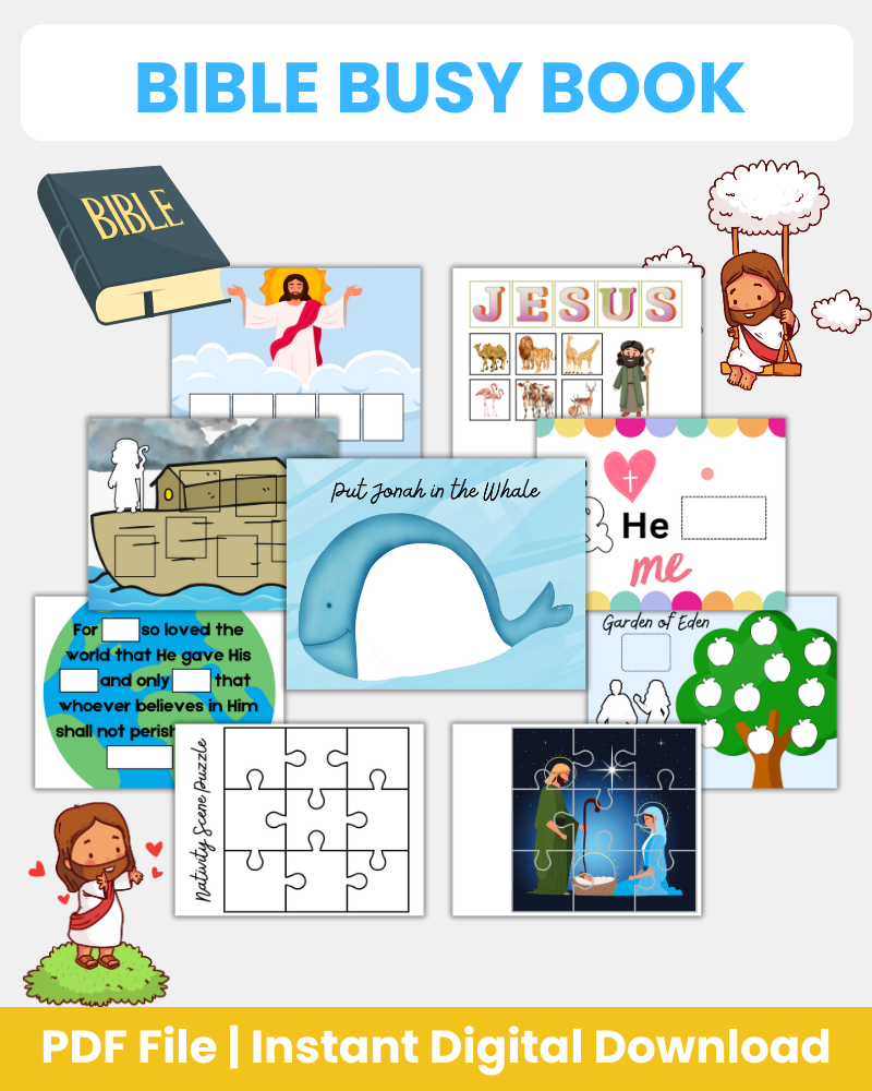Bible Busy Book Printable - 34 Pages – 24hourprintables.com
