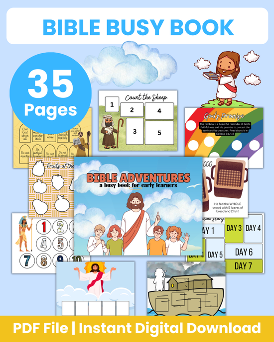 Bible Busy Book Printable - 34 Pages – 24hourprintables.com