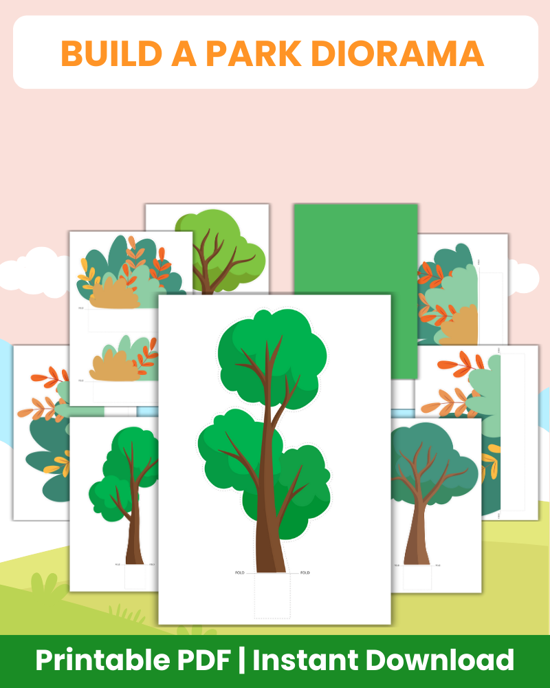 Build a Park Paper Craft Printable Diorama – 24hourprintables.com