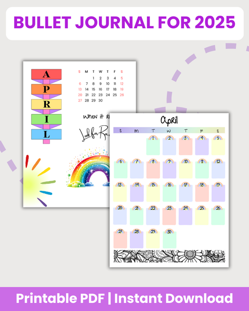 Printable Bullet Journal for 2025 – 24hourprintables.com