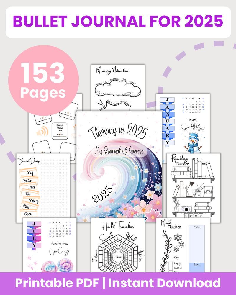 Printable Bullet Journal for 2025 – 24hourprintables.com