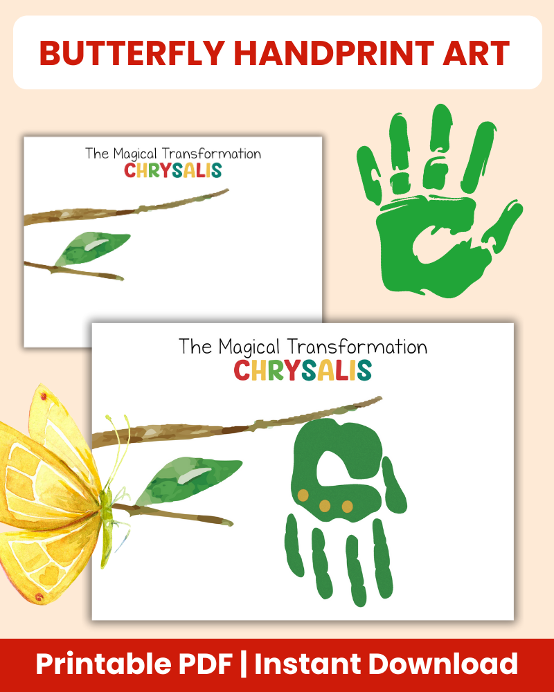 Butterfly Life Cycle Handprint and Fingerprint Art – 24hourprintables.com
