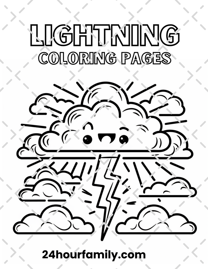 Lightning Coloring Pages with 15 Pages – 24hourprintables.com