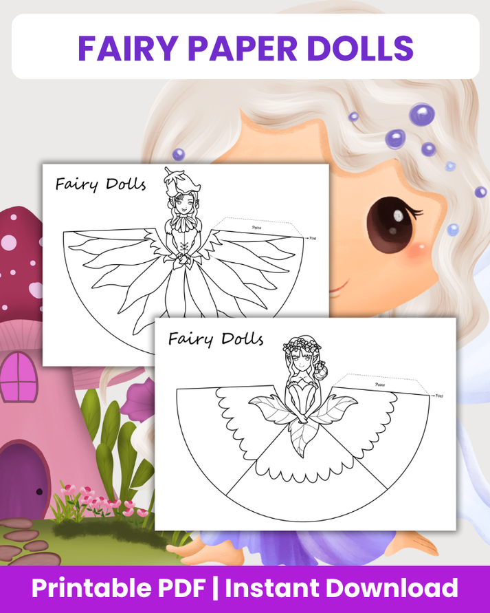 Paper Fairy Dolls Printable Craft – 24hourprintables.com