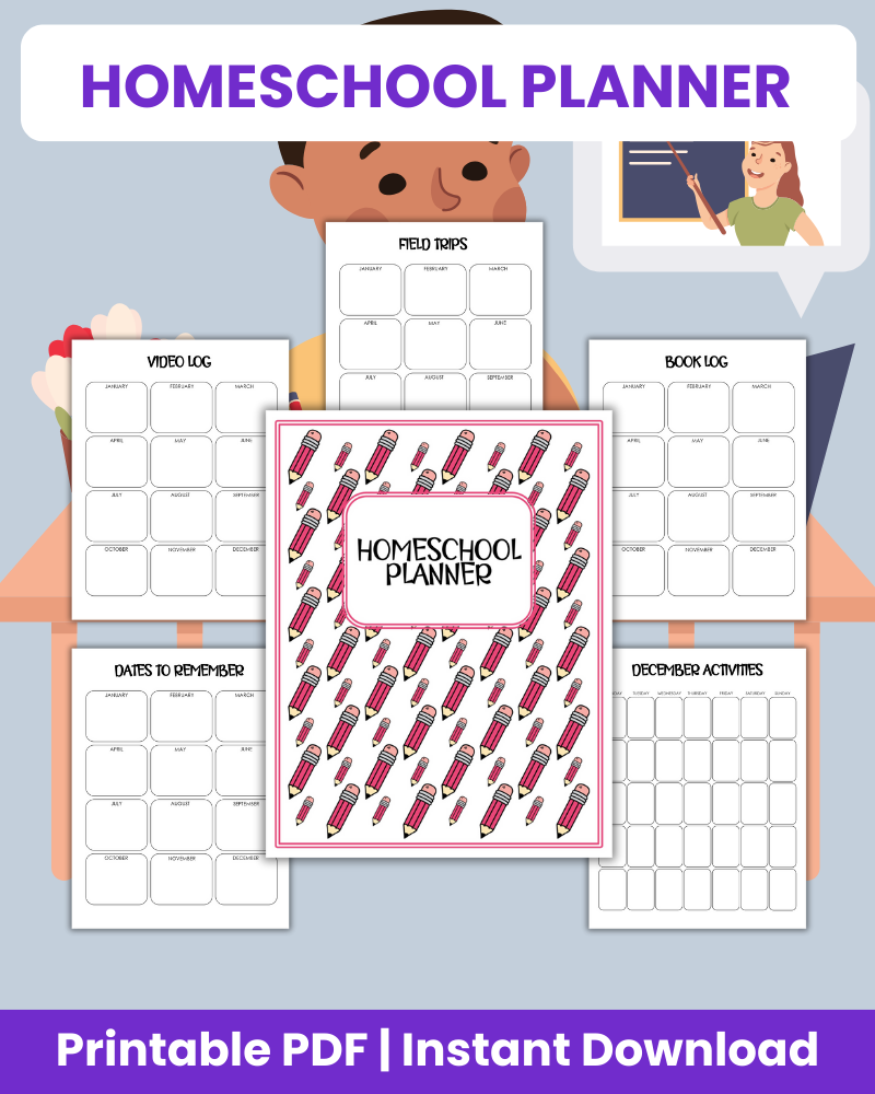 Homeschool Planner (58 Pages) – 24hourprintables.com