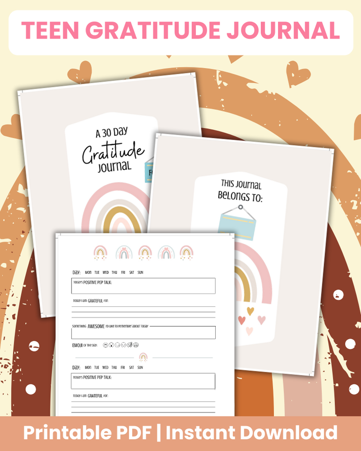 Teen Gratitude Journal (30+ Pages) – 24hourprintables.com