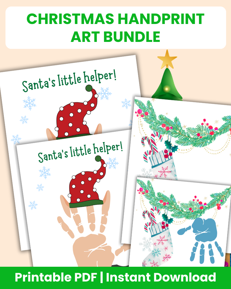 Christmas Handprint Art Bundle – 24hourprintables.com