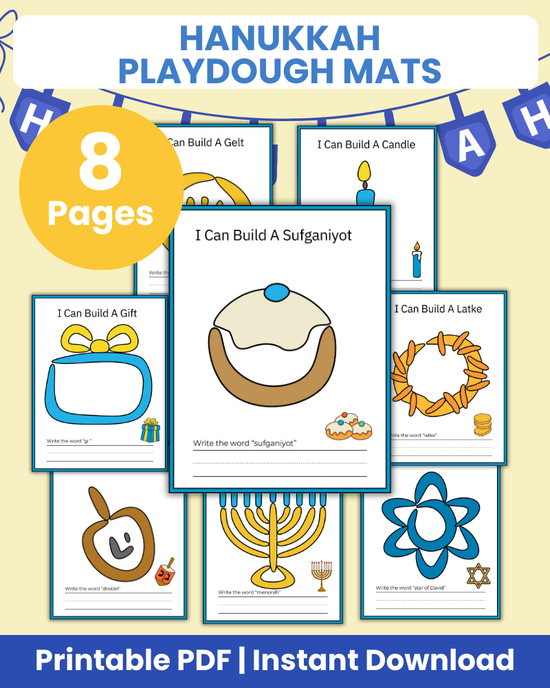 Hanukkah Playdough Mats – 24hourprintables.com