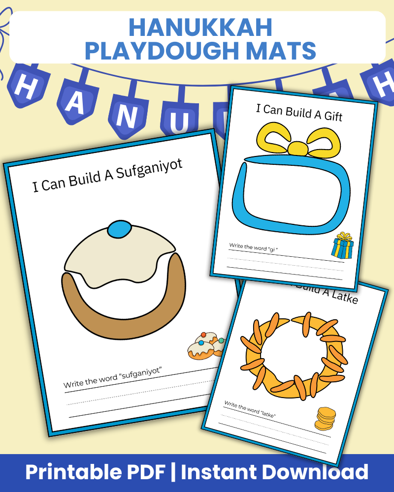 Hanukkah Playdough Mats – 24hourprintables.com