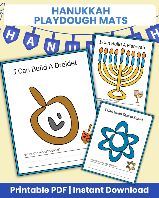 Hanukkah Playdough Mats – 24hourprintables.com