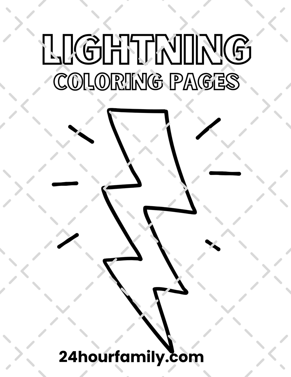 Lightning Coloring Pages with 15 Pages – 24hourprintables.com