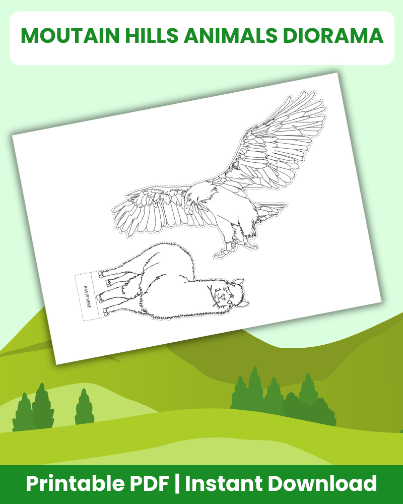 Mountain Hills Animals Printable Diorama – 24hourprintables.com