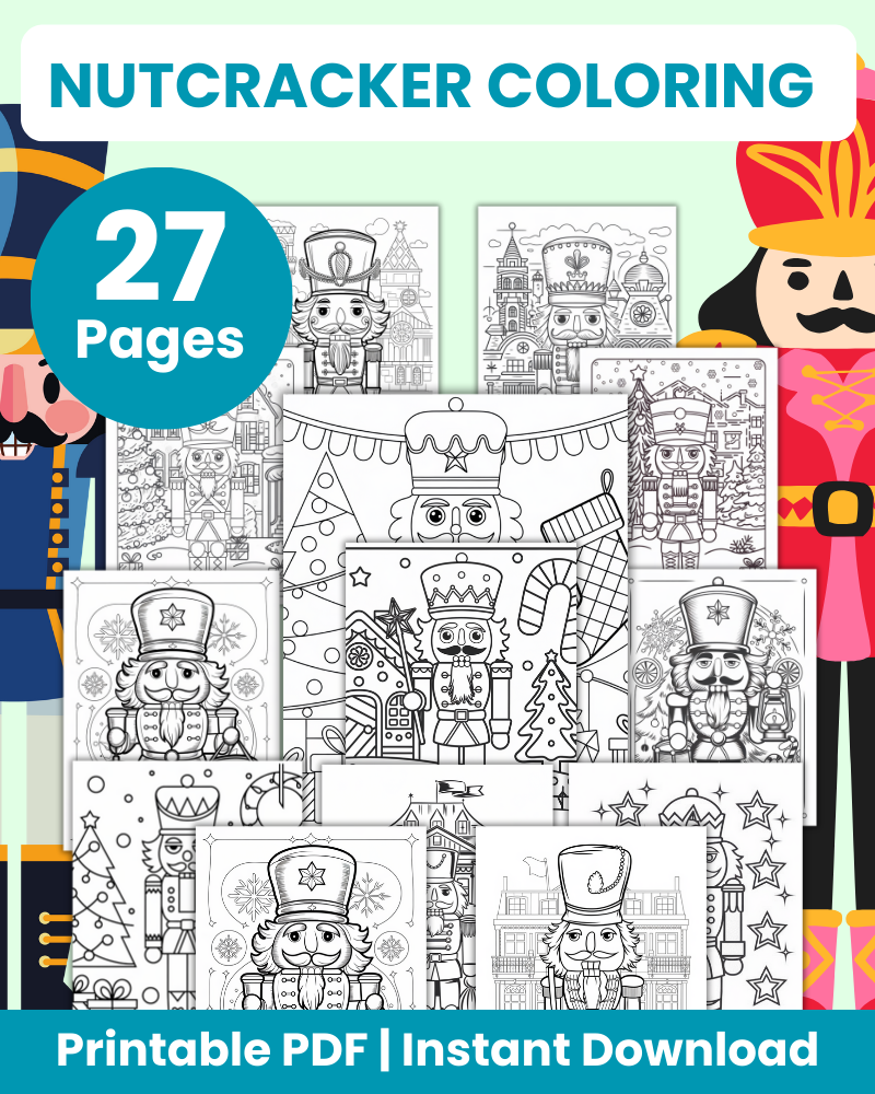 Nutcracker Coloring Pages 27 pages – 24hourprintables.com