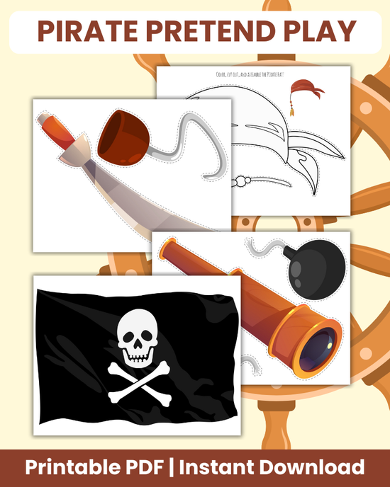 Pirate Pretend Play Printable Pack (13 Pages) – 24hourprintables.com