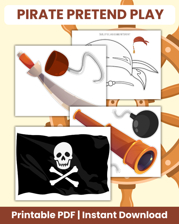 Pirate Pretend Play Printable Pack (13 Pages) – 24hourprintables.com