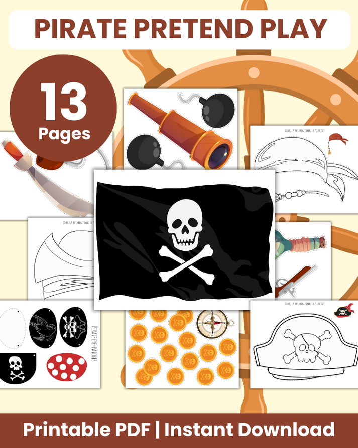 Pirate Pretend Play Printable Pack (13 Pages) – 24hourprintables.com