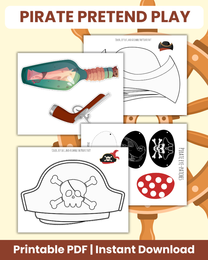 Pirate Pretend Play Printable Pack (13 Pages) – 24hourprintables.com