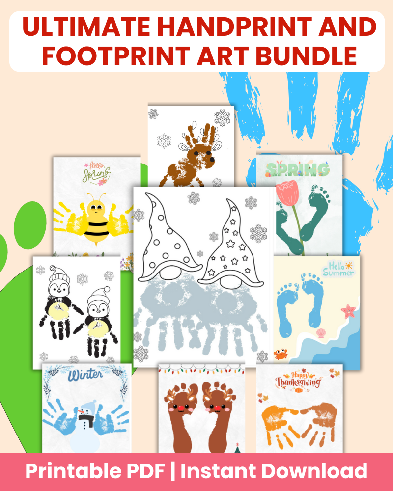 Ultimate Handprint and Footprint Art Bundle (Includes 72 Pages ...