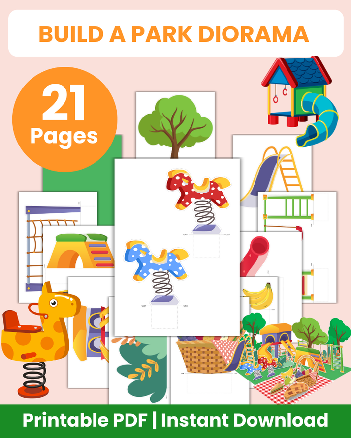 Build a Park Paper Craft Printable Diorama – 24hourprintables.com