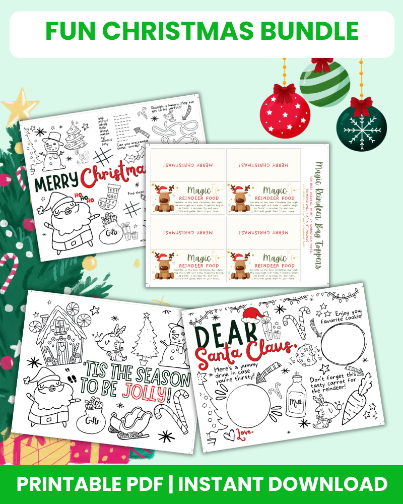 Fun Christmas Printable Bundle - 14 Pages – 24hourprintables.com