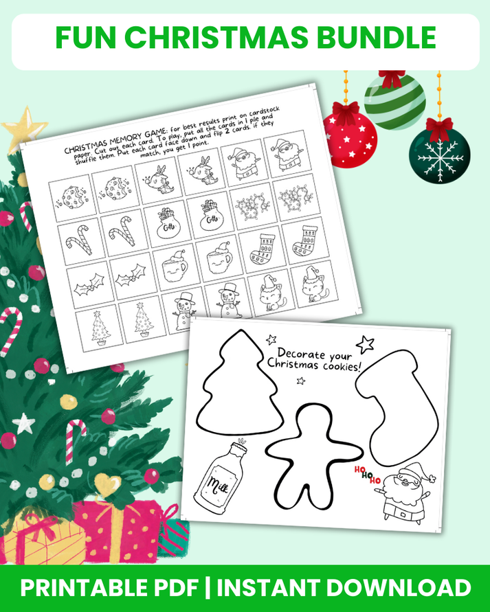 Fun Christmas Printable Bundle - 14 Pages – 24hourprintables.com