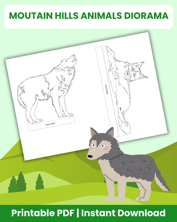 Mountain Hills Animals Printable Diorama – 24hourprintables.com