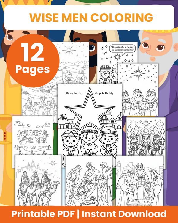 Wise Men Coloring Pages with 12 Pages – 24hourprintables.com
