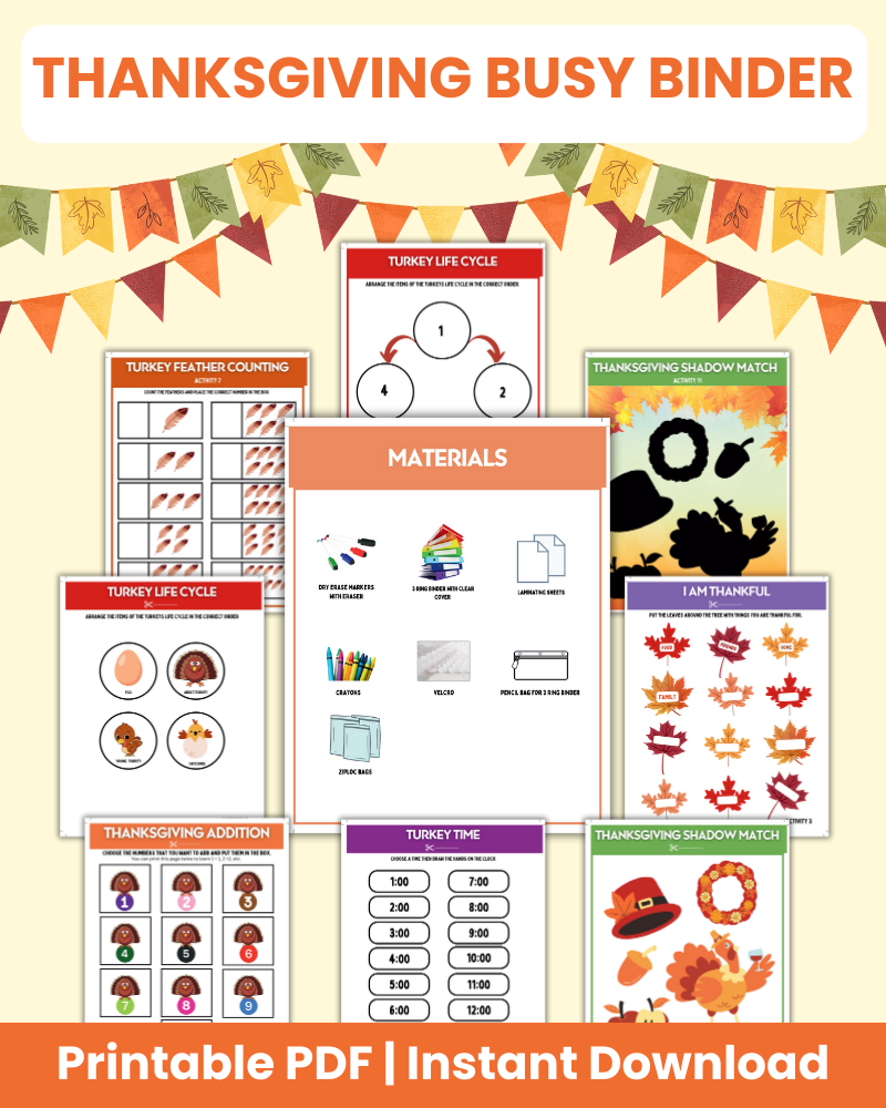 Thanksgiving Printable Busy Binder – 24hourprintables.com
