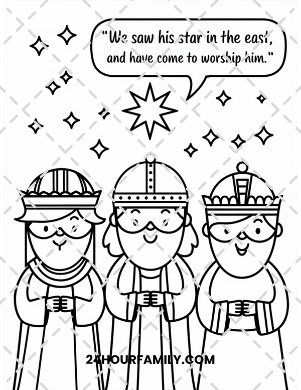 Wise Men Coloring Pages with 12 Pages – 24hourprintables.com