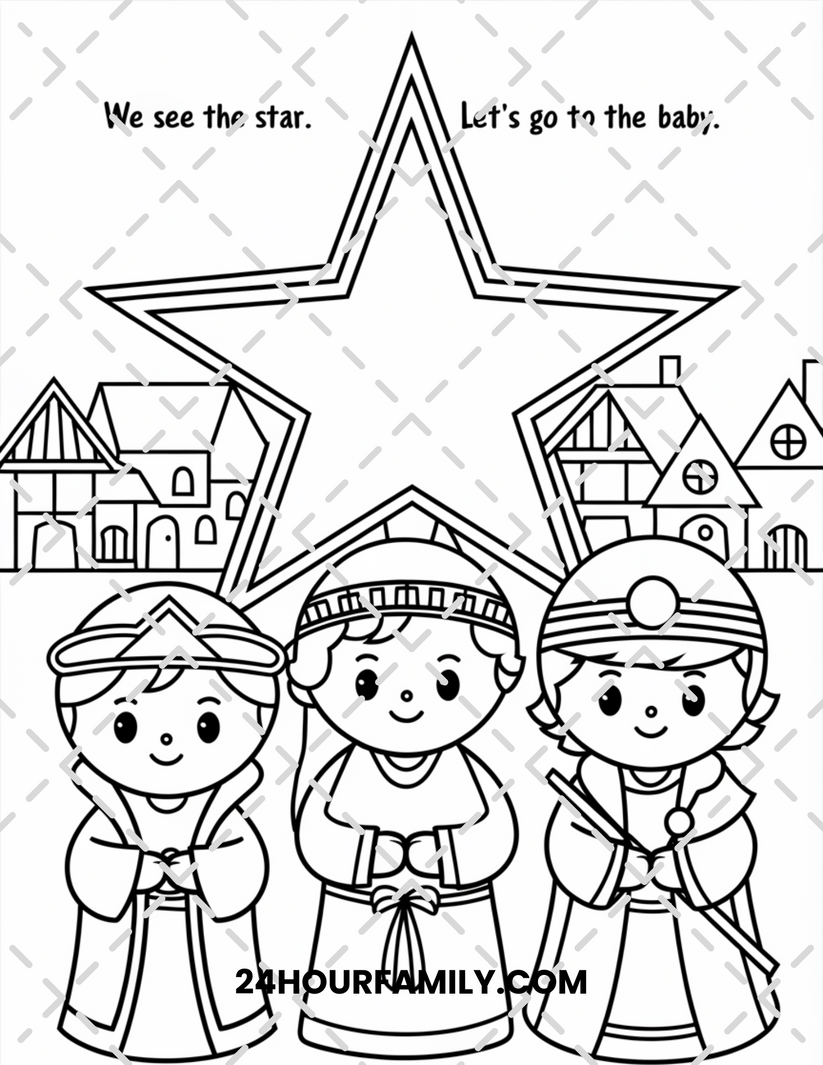 Wise Men Coloring Pages with 12 Pages – 24hourprintables.com